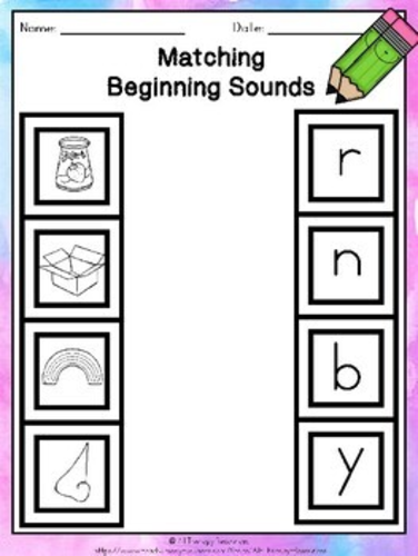 Beginning Sounds - Color it & Match It - Activities/ Worksheets ...