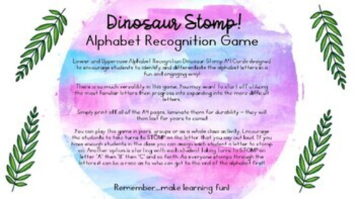 Alphabet Recognition - Dinosaur Stomp! - SPED - Posters - Decor ...