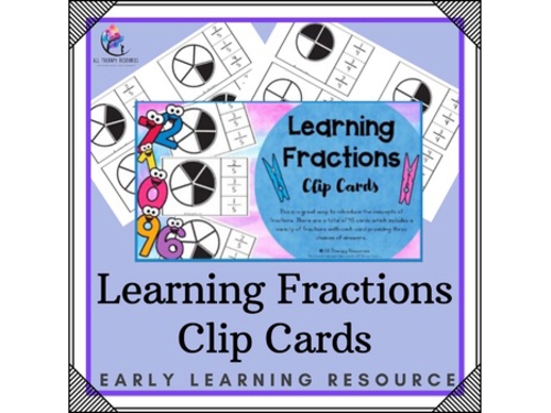 Learning Fractions Choice Clip Cards - Preschool, Autism, Literacy ...