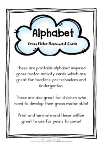 Alphabet Inspired - Movement Cards - Gross Motor Skill - Occupational ...