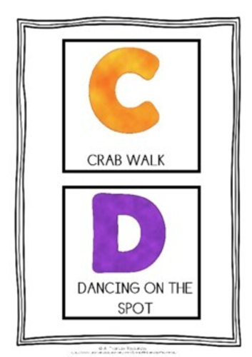 Alphabet Inspired - Movement Cards - Gross Motor Skill - Occupational ...