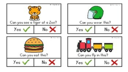 Comprehension Yes No Clip Cards - Autism Special Education Speech ESL ...