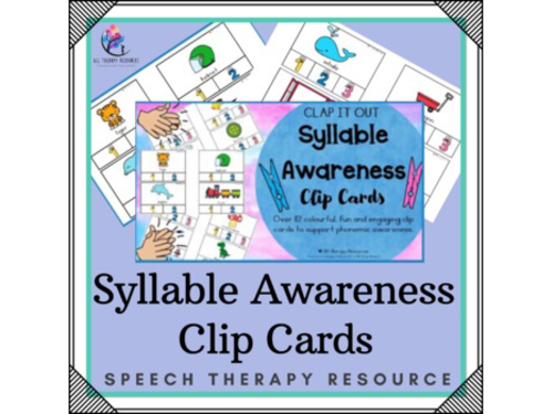 Syllable Awareness Clip Cards - Phonemic - Autism Special Education ...