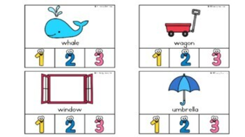 Syllable Awareness Clip Cards - Phonemic - Autism Special Education ...