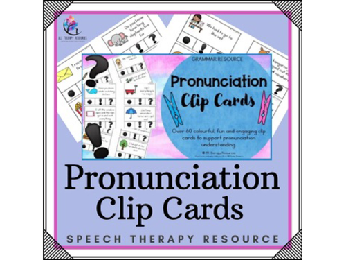 Pronunciation Clip Cards - Grammar - Autism Special Education Speech ...