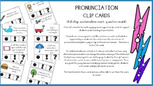 Pronunciation Clip Cards - Grammar - Autism Special Education Speech ...