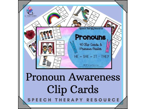 Pronoun Clip Cards and Poster - Grammar - Autism Special Education ...