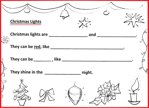 Christmas Lights Writing R+KS1 | Teaching Resources