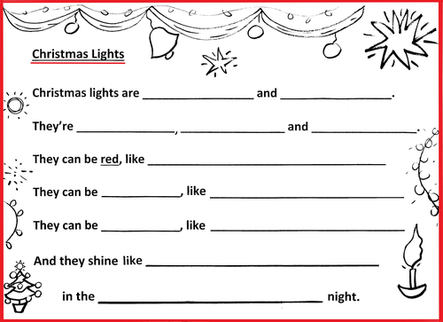 Christmas Lights Writing R+KS1 | Teaching Resources