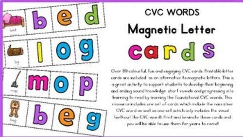 CVC Magnetic Letter Cards - 80 Building letter Cards Activities ...