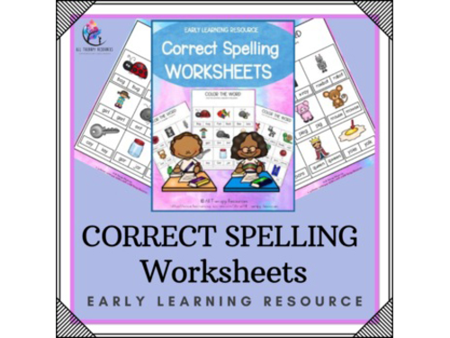 FREE -Correct Spelling WorksheetsPreschool Kindergarten Preschool ...