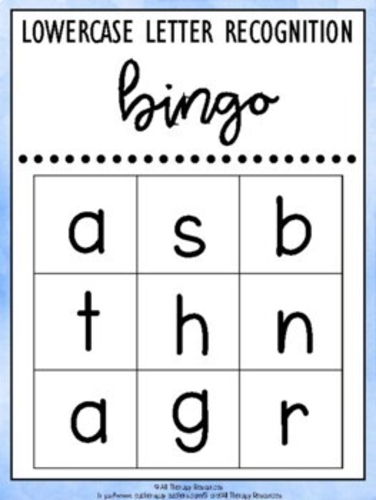 Alphabet Bingo - Lowercase Letters Game - Literacy Phonics Reading ...