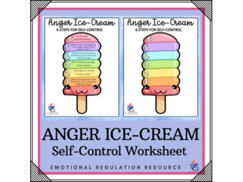 Anger Ice-Cream - 6 Steps for Self Control Worksheet and Questions ...