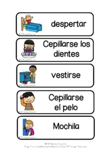 SPANISH VERSION - Daily Routine Cards - Visual Schedule Printable Cards ...