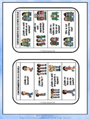 SPANISH VERSION - NEGATION Task Cards - Emotions Behaviors Routines ...
