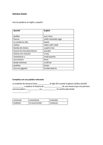 Spanish GCSE - Semana Santa | Teaching Resources