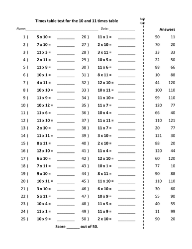Times Table Test Book - PDF files ready to print | Teaching Resources