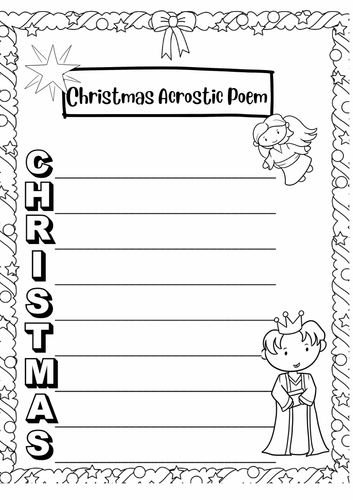 Christmas story acrostic poem and word scramble worksheets | Teaching ...
