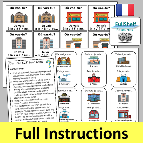 French Places in Town En Ville Games | Teaching Resources
