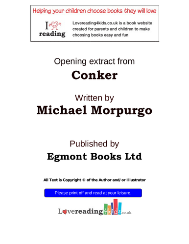 Conker - Michael Morpurgo - Whole Class Reading Session! | Teaching ...