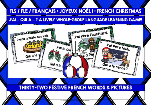 FRENCH CHRISTMAS I HAVE WHO HAS | Teaching Resources