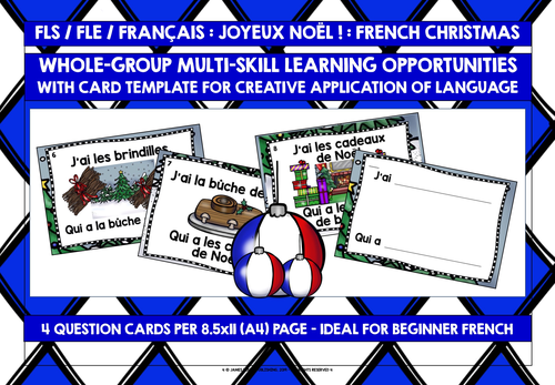 FRENCH CHRISTMAS I HAVE WHO HAS | Teaching Resources