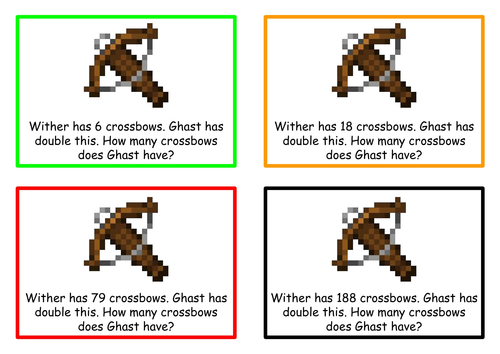 Minecraft numeracy activities | Teaching Resources