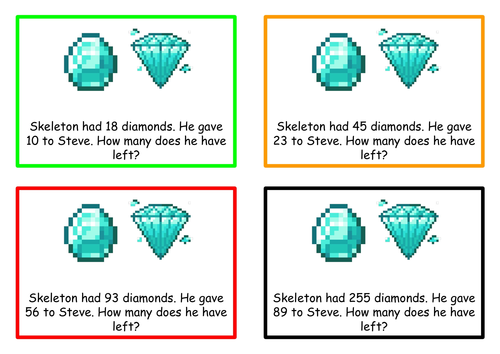 Minecraft numeracy activities | Teaching Resources