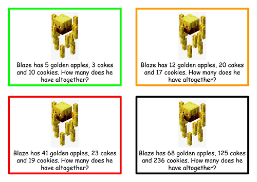 Minecraft numeracy activities | Teaching Resources