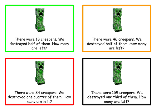 Minecraft numeracy activities | Teaching Resources
