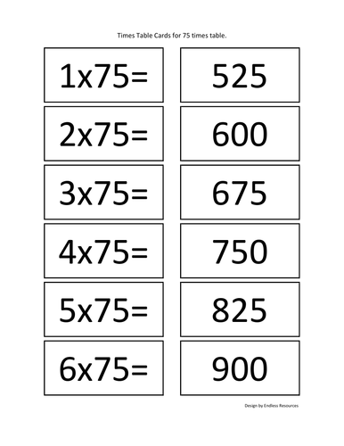 Times Table Cards for decimals and multiples of 10 and 25 | Teaching ...