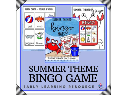 Summer Themed Vocabulary Language Bingo Game - End of Year Activity ...
