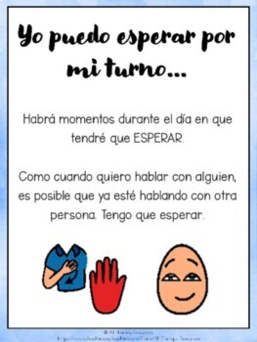 SPANISH VERSION - Social Narrative - Learning to Wait - Skill ...