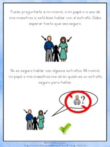 SPANISH VERSION - Stranger Danger Social Narrative - Safety Lesson ...