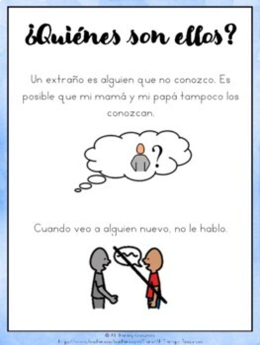 SPANISH VERSION - Stranger Danger Social Narrative - Safety Lesson ...