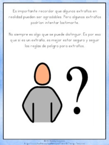 SPANISH VERSION - Stranger Danger Social Narrative - Safety Lesson ...