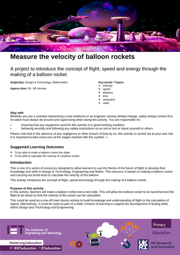 Measure the velocity of balloon rockets | Teaching Resources
