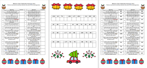 Christmas Themed Maths Joke Codebreaker - Sharing in A Ratio | Teaching ...