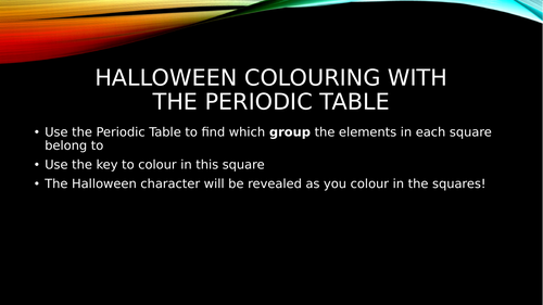 Science Halloween Colouring with Periodic Table | Teaching Resources