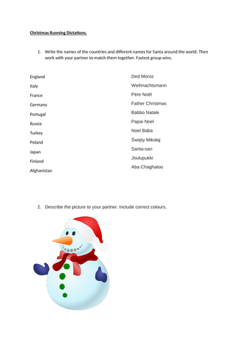 Christmas Running Dictations | Teaching Resources