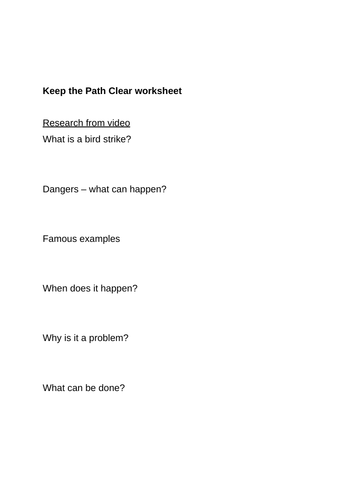 Keep the path clear | Teaching Resources