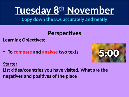 Y9 Travel writing lesson pack | Teaching Resources