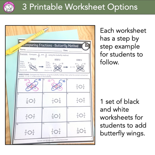 Comparing Fractions using the Butterfly Method Google Slides and ...