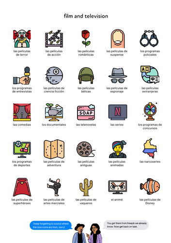 Cinema and TV vocabulary and reading | Teaching Resources