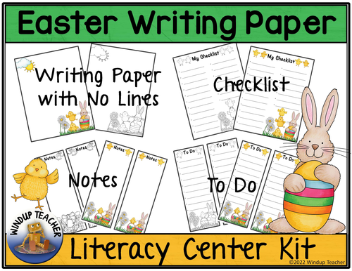 Easter Spring Writing Paper Color and B&W | Teaching Resources