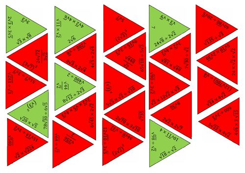Tarsia Puzzle - Multiply and Divide Surds | Teaching Resources