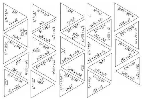 Tarsia Puzzle - Multiply and Divide Surds | Teaching Resources