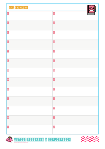 ART & DESIGN - ART & ARTIST RESEARCH TOOLKIT | Teaching Resources