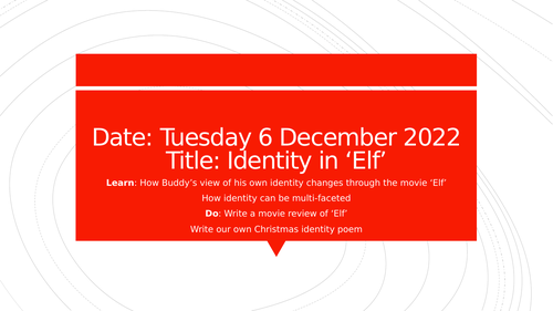 'Elf' Christmas Lesson | Teaching Resources