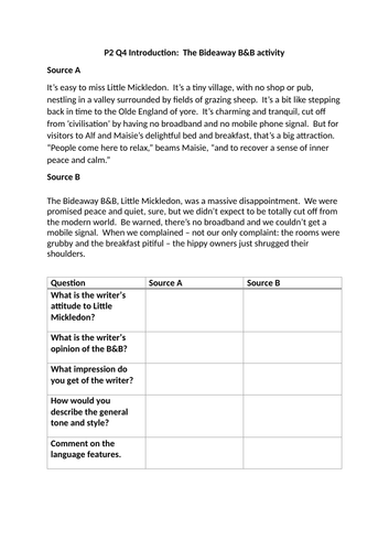 A full 3+ hour lesson, Introduction to Q4, Paper 2, AQA. Includes Q3 ...